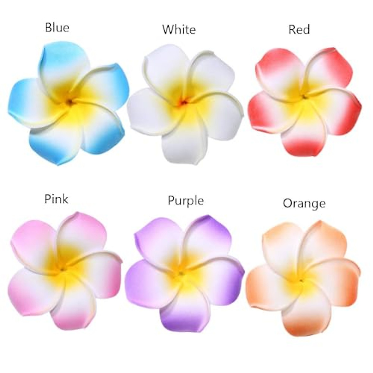 Calcifer® 30pcs 1.97''Hawaii Hawaiian Plumeria Flower Clips Bridal Wedding Party Beach Hair Clips
