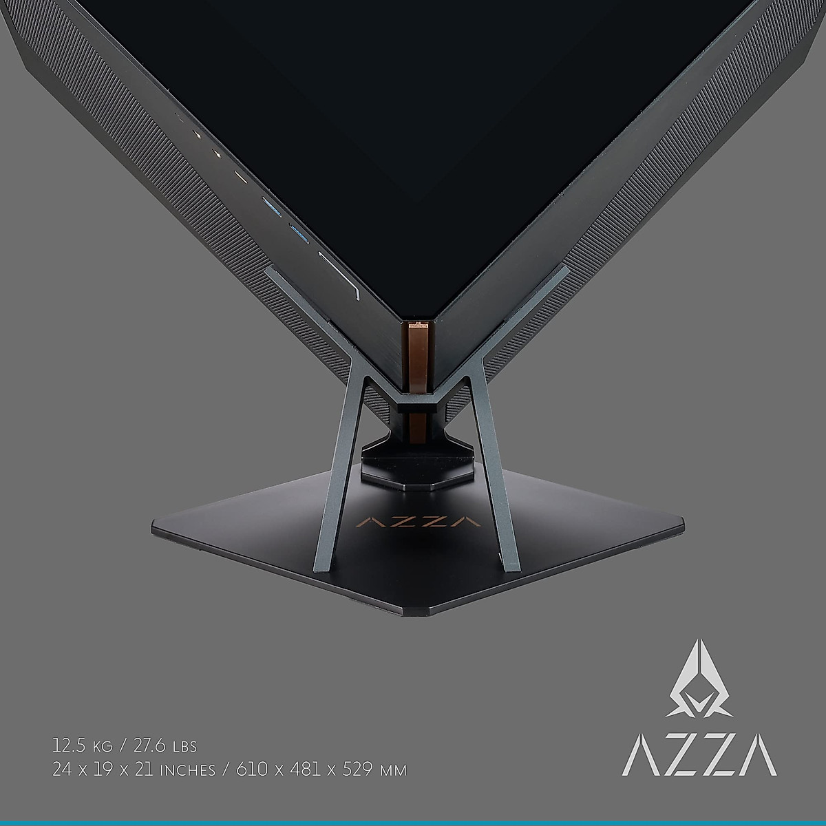 AZZA Regis 902 - Luxury Cube Case | Infinity RGB Panel | 3-Sided Tempered Glass | CNC Milled Aluminum Stand