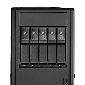 SilverStone Technology Hard Drive Enclosure Internal, 3 X 5.25 Inch to 5 X 3.5 Inch Hot-Swap SATA/SAS Hard Drive Cage, Up to 12Gbit/S Transfer Rate with All Aluminum Body (SST-FS305-12G)