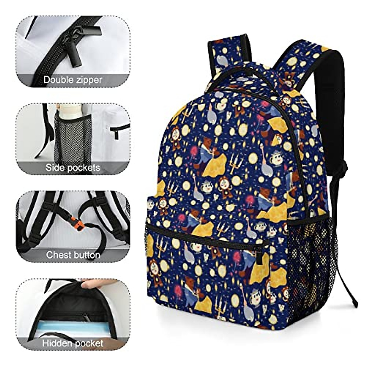 AllAnime Beauty Backpack Beast for Girls Boys Women Men School Work Gifts