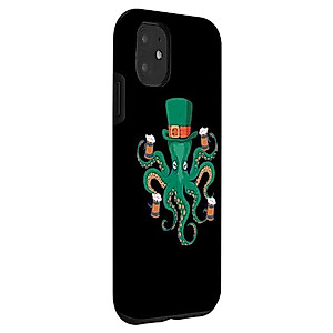 iPhone 11 Funny saint Patrick's day double fisting twice octopus Irish Case