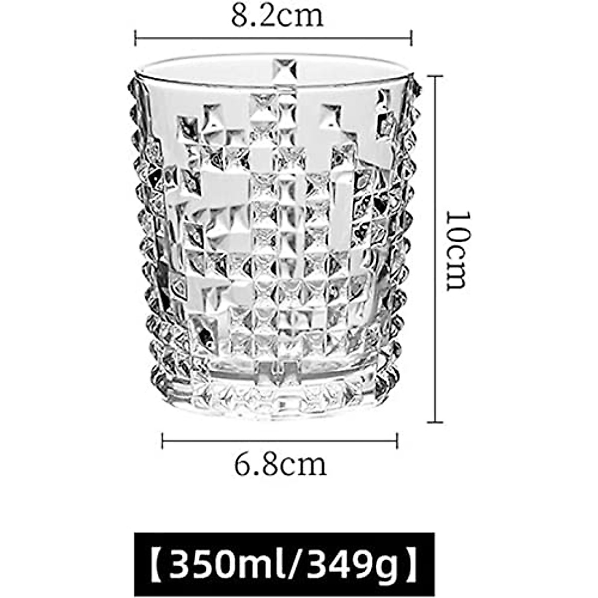 MOBEBI Wineglass,Glass,12oz Crystal Whiskey Glasses, Rocks Glasses Set, Premium Old Fashioned Glasses for Drinking Bourbon, Vodka,Tequila-B-Set of 4 (Color : A, Size : Set of 4)