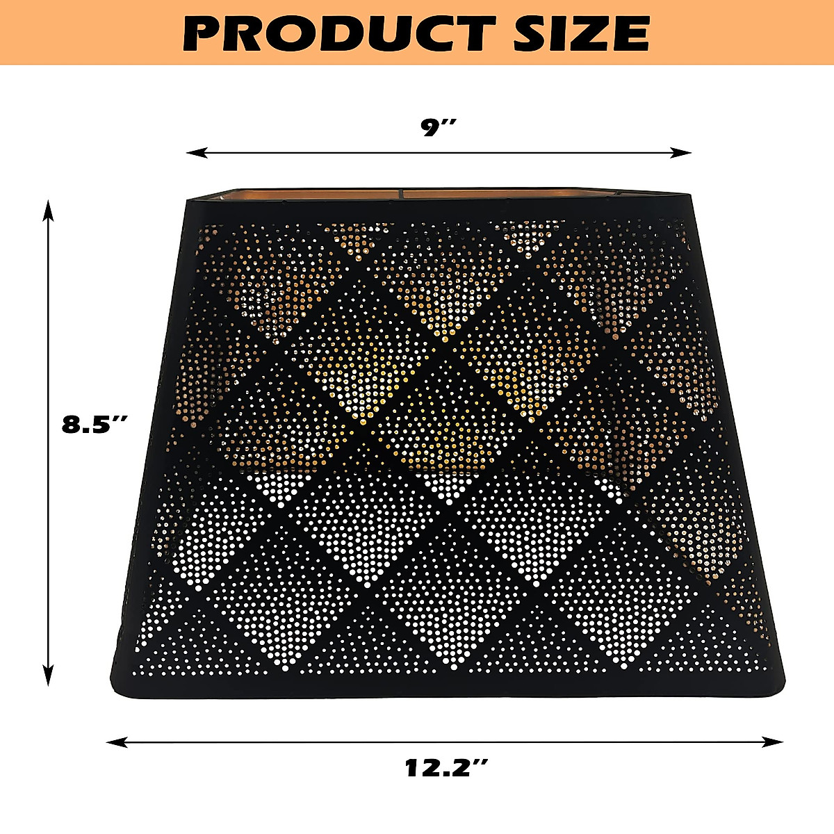 Royxen 2 Pack Metal Lamp Shades Vintage Lampshade for Table Lamp and Floor Light, Falling Stars