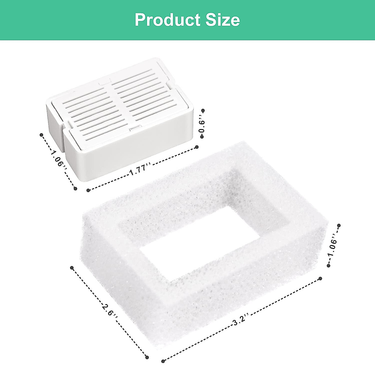 16 Pack Replacement Filters for 360° CupCake Ceramic Pet Fountain, GISOFIK Cat Water Fountain Filters, Triple Filtration Pet Fountain Filter, Ceramic Cat Fountain Filters with 4 Foam Filters