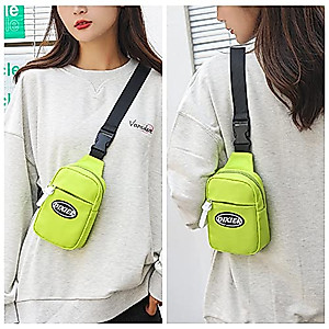 WYAQJLV Small Cell Phone Purse Fashion Crossbody Bag Nylon Casual Chest Daypack for Women Men Teen Girls Wallet(Green)
