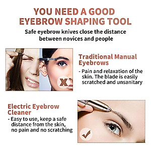 Moikin 2 in 1 Brows Eyebrow Facial Hair Remover Trimmer Epilator & Women's Painless Hair Remover , Lipstick Shaver for Face, Hand, Armpit, Leg and Bikini