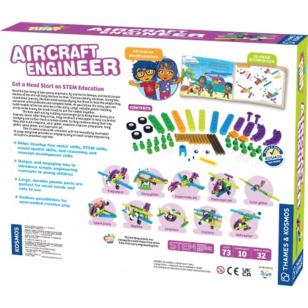 Thames & Kosmos Kids First Aircraft Engineer | STEM | 32 Page Full-Color Illustrated Storybook | Ages 3+ | Preschoolers & Kindergartners | Develop Fine Motor Skills | Parents' Choice Gold Award
