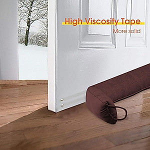 YOOGO Door Draft Stopper,38 Inch Door Draft stoppers for Bottom of Door,Waterproof Weight Duty Under Door Noise Cold Air Light Blocker,Machine Washable Brown Door Snake