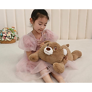 XMV 26 inch 5 lbs Bear Weighted Stuffed Animals, Large Weighted Plush Animal, Cute Plush Toy Pillow, Soft Bear Plushie Gifts for Adults, Kids, Boys and Girls(Brown)