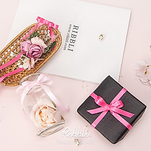 Ribbli Pink Satin Ribbon 3/8 Inch x 4 Rolls Total 40 Yards- White/Light Pink/Pink/Hot Pink Ribbon for Gift Wrapping Craft Wedding Decoration