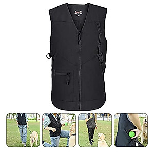 POPETPOP Dog Handler Training Vest with Multi Pockets Professional Dog Trainer Cloth Pet Owner Vest for Adults Size L