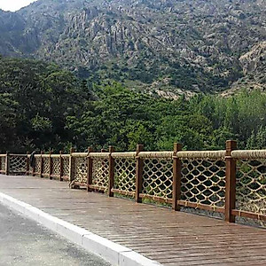 Hemp Rope Net Children's Climbing Net Hand-woven Protective Net Children's Stair Balcony Railing Fence Playground Safety Net Mesh Width 10cm Rope Thickness 6mm Various Sizes Are Available(Size:5x10m)