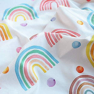 Bundled Joy Baby Gifts - Baby Car Seat Cover Canopy Breastfeeding Nursing Cover Infinity Scarf Stretchy Soft Boys Girls Gender Neutral (Rainbow White)