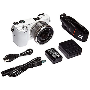 Sony Alpha a6000 Mirrorless Digital Camera with 16-50 mm Lens, 24 MP (White) (Certified Refurbished)