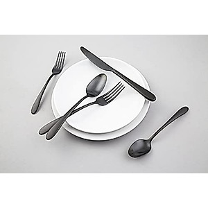Cambridge Silversmiths Poet Black Satin 20-Piece Flatware Set, Service for 4
