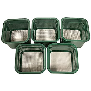 Sluice Fox 6 inch Gold classifiers; Set of Five Stacking sifting Pans with Stainless Steel mesh strainers for Gold panning; sharktooth and gem sifters; (Green)