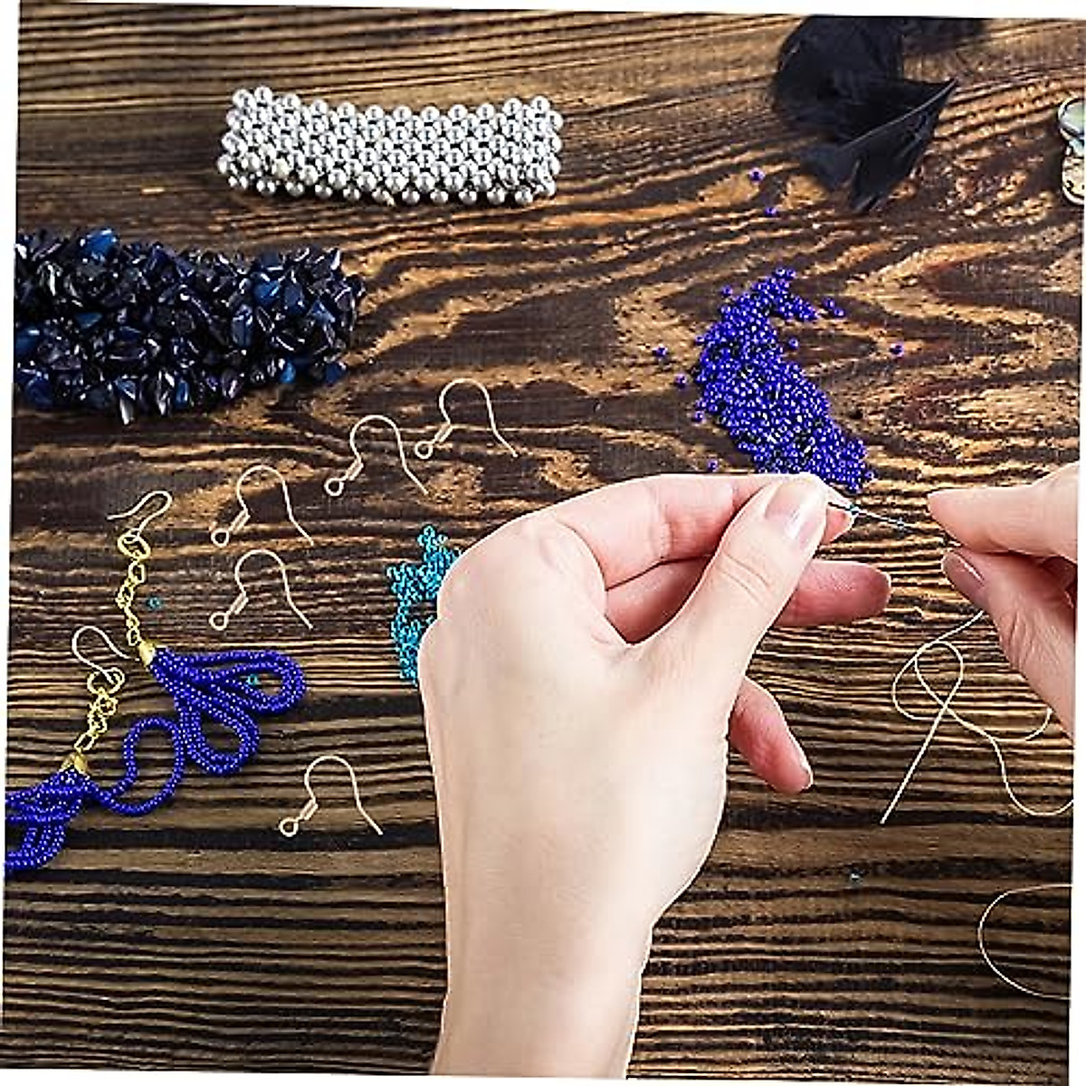 TEHAUX 150 Pcs Earring DIY Accessories Fish Hook Ear Wires Golden Earring Wire Hook Earring Hooks with Coil Jewelry Earring Findings Ear Studs Hooks Open Jump Rings Ear Silk Dribble Metal