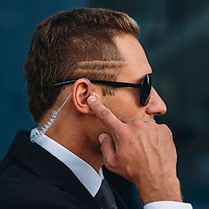 Secret Spy Earpiece Headphones for Men in Black Costume -FBI Secret Agent CIA Security Guard Secret Service Cop Costume Accessories