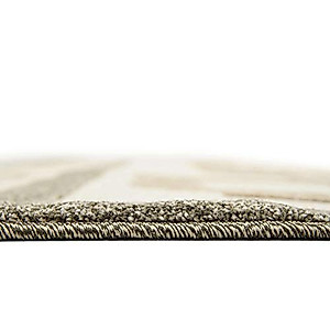 Unique Loom Modern Collection Geometric, High-Low Pile, Vintage, Arrows, Indoor and Outdoor Area Rug, 9 ft x 12 ft, Light Brown/Beige