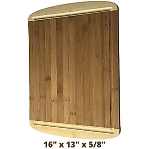 Wooden Cutting Boards for Kitchen: Organic Bamboo Wood Cutting Board with Juice Grooves - Best Wood Cutting Board for Meat & Vegetables - Large Decorative Serving Tray & Wood Cheese Board