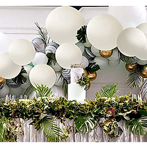 36 Inch Latex Round White Balloons(Premium Helium Quality),Giant Balloons for Photo Shoot/Birthday/WeddingParty/Festivals/Event Decorations(12PCS)