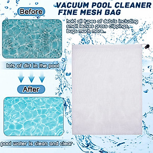 Boao 6 Pack Vacuum Pool Cleaner Fine Mesh Bag 9 x 13.8 Inch Nylon Pool Vacuum Net Bag Replacement Bag for Pool Leaf Vacuum for Pool Spa Jet Vacuum Pool Cleaner Inground and Above Ground Swimming Pools