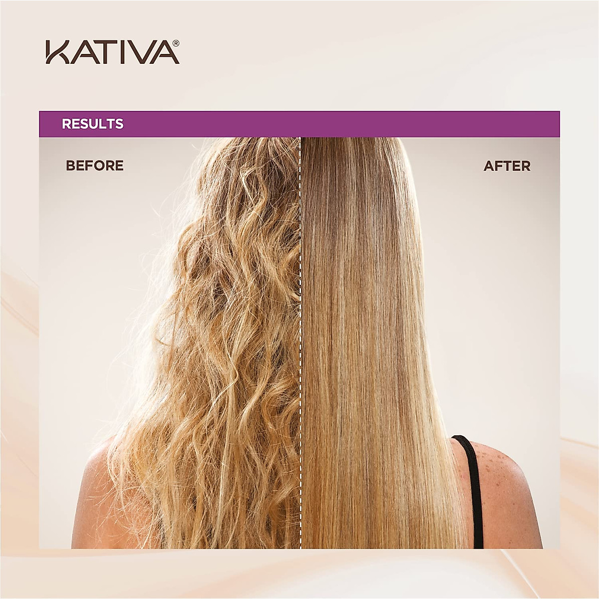 Kativa Brazilian Straightening Blonde Kit, 12 Weeks of Home Use Professional Straightening, with Olive Oil, Citrus Fruits and Keratin, for Straighter, Softer and Shinier Light-Coloured Hair