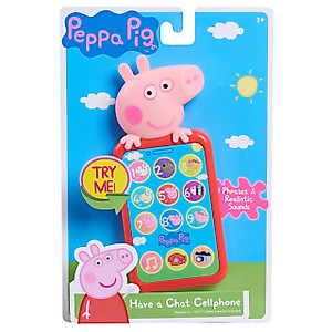 Just Play Peppa Pig Have a Chat Cell Phone, Toy Phone with Realistic Sounds and Light Up Buttons, Kids Toys for Ages 3 Up