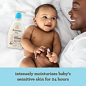Aveeno Baby Daily Moisturizing Cream with Prebiotic Oat, Baby Lotion with Coconut Oil & Shea Butter Deeply Moisturizes Sensitive Skin, Hypoallergenic with a Gentle Coconut Scent, 12 fl. oz