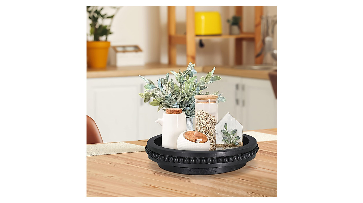 Farmhouse Lazy Susan Organizer - 360° Rotating Stand