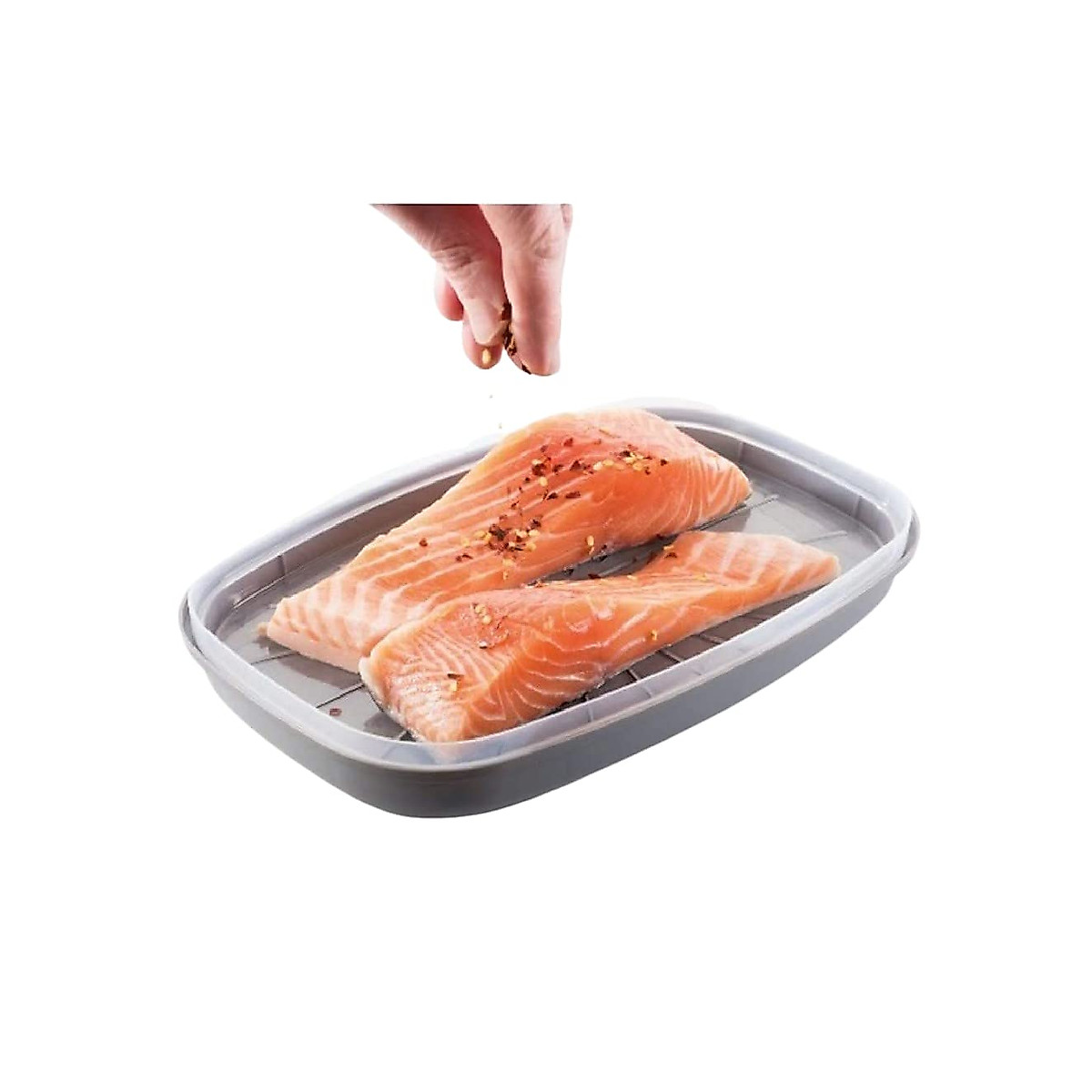 Dependable Industries inc. Essentials Microwave Fish Vegetables and Pasta Steamer BPA Free Cooks Healthy Steamed Fish in Minutes