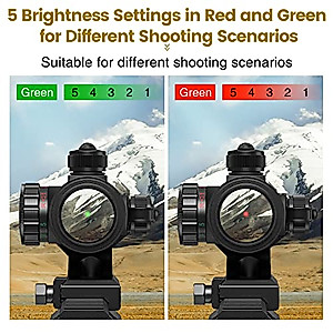 CVLIFE Tactical Gun Sight Red Green Dot Scope Reflex Sight for 20mm Cantilever Mount