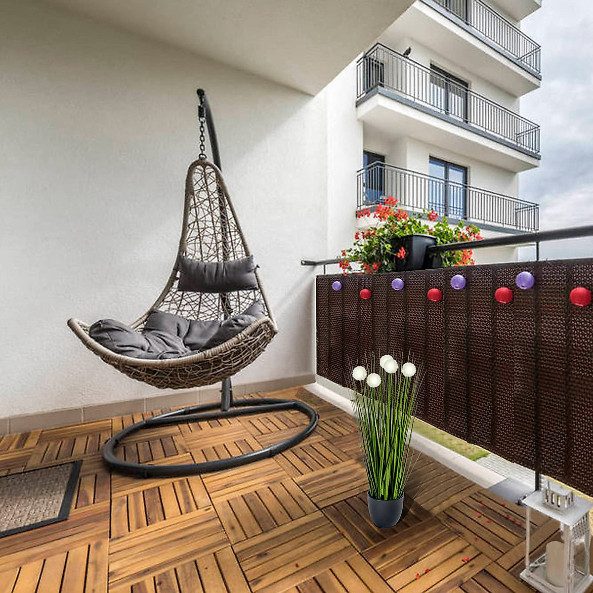 luxsego Artificial Plants with Pot - 23.6 Inches Artificial Snowball Flower Desk Decorations, Fake Plants Greenery Decor for Home, Office, Bathroom, Wedding, Garden, Indoor and Outdoor