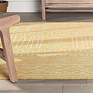 Well Woven Anze Indoor/Outdoor Tribal Pattern Yellow Area Rug (7'10" x 9'10")