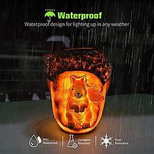 Solar Light Hanging Outdoor Garden Decor Lantern - Waterproof Auto on/Off Decorative LED Light for Garden Patio Yard Porch Outside Decoration nut-Yellow