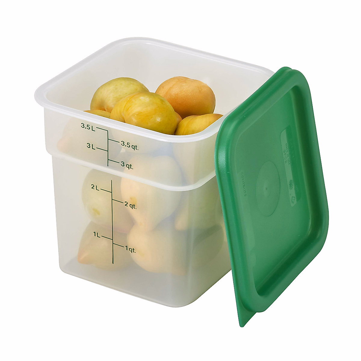 Cambro 4SFSPPSW3190 Set of 3 Square Food Storage Containers with Lids, 4 Quart