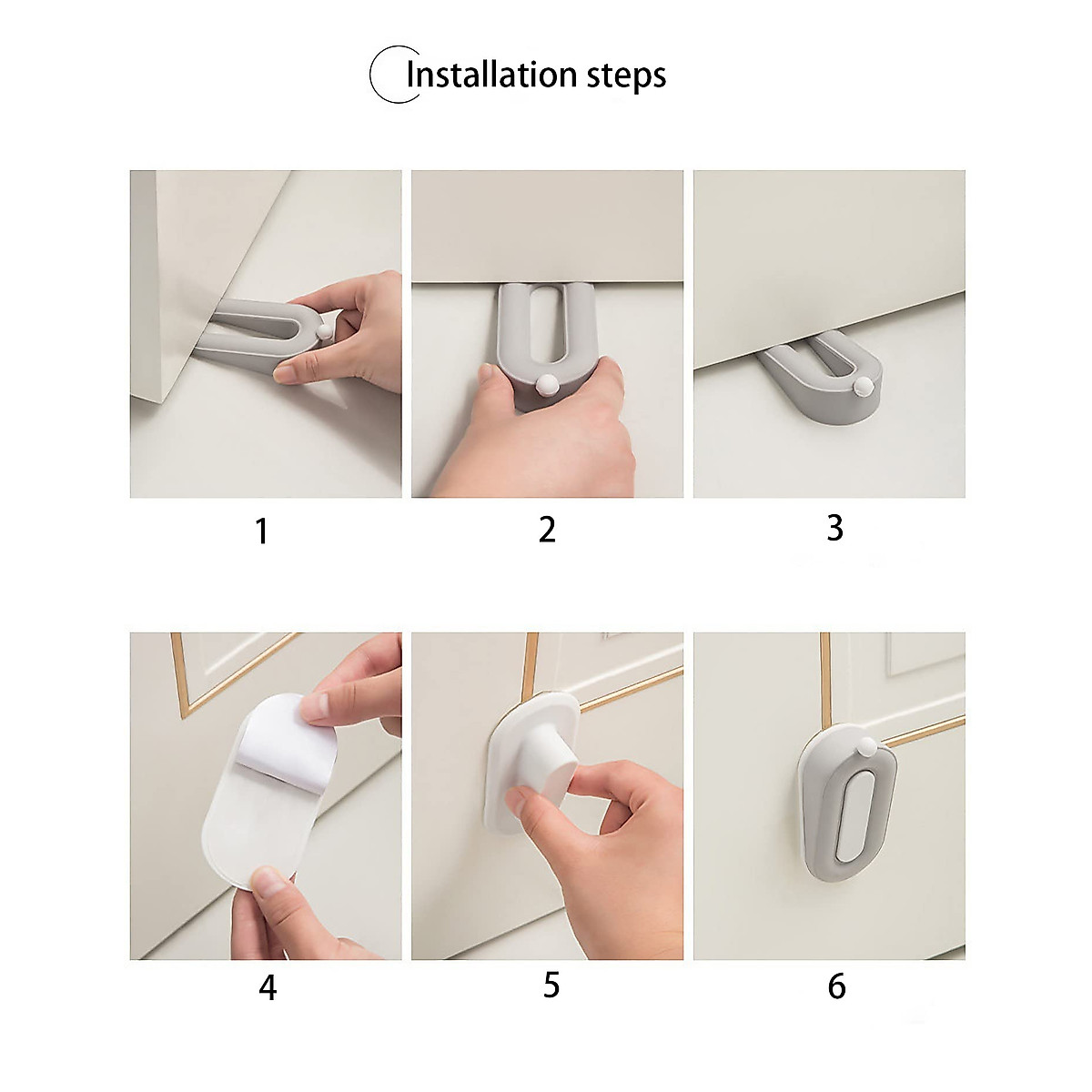 3 Pack Big Door Stopper,Door Stops with Door Holder,Premium Soft PVC Security Wedge for Bottom of on Tile,Concrete, Carpet,Wooden Floor,Fashion Design(3 Colors)