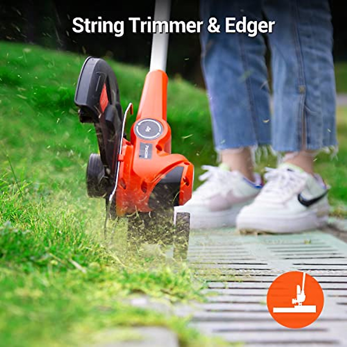 PAXCESS Cordless String Trimmer/Edger, 20V 10-Inch Weed Eater with 2Pcs 1.50Ah Batteries, 1Pcs Charger and Replacement Spool Line, Length Adjustable Weed Wacker