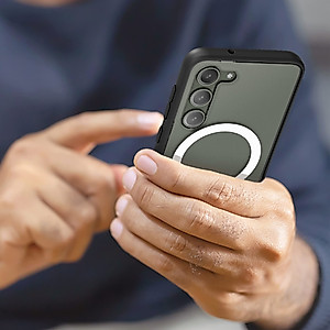 ENCASED Magnetic Case Designed for Samsung Galaxy S23 Plus Case, Compatible with MagSafe Charging & Accessories for Samsung S23+ (Clear/Black)