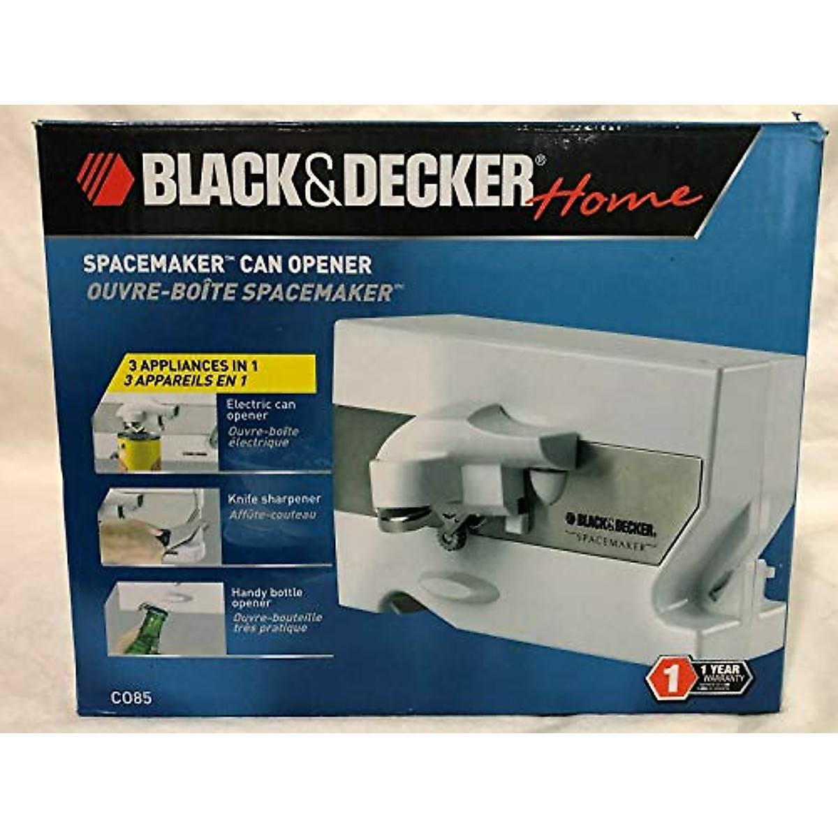 Black & Decker CO85 Spacemaker Can Opener, White