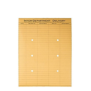Quality Park Interoffice Envelopes, String and Button, Brown Kraft, 10 x 13, 100 per Case, (63561)