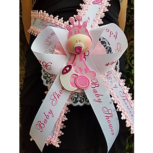ANEWNICE Grehge r Mom to Be It's a Girl Giraffe Sash Pink Safari Garden Sculpture Outdoor Decoration
