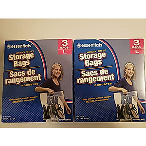 Large Heavy Duty Storage Bags with Zip-lock , Size Large, 3 Count , 2 Pack (6 Total) (2)