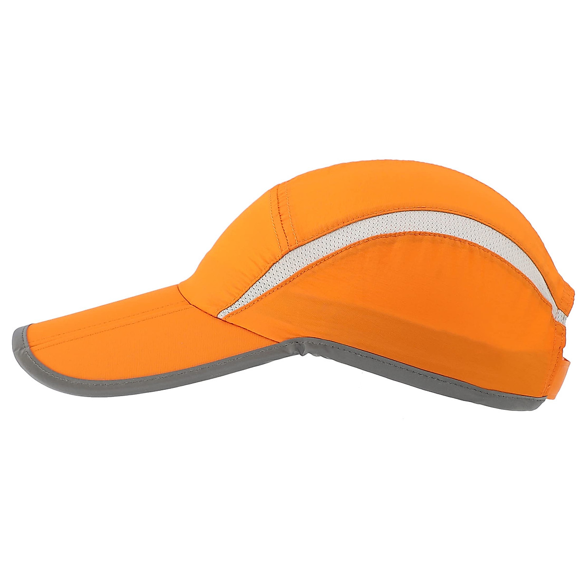 Connectyle Foldable Mesh Sun Cap Outdoor Sports Hat Breathable Sun Runner Cap with Reflective Trim Orange