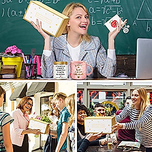 Teacher Gifts Thank You Gifts Basket for Women Teacher Appreciation Gifts Sets from Student Best Teacher Gifts Big Heart Pink Coffee Mug Graduation Gifts Cups Keychain Candle Gifts for Teachers Women2