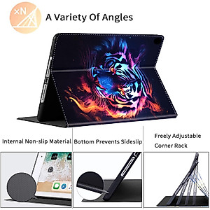 Case for iPad 10.2 Case 2021 iPad 9th Gen / 2020 iPad 8th Gen / 2019 iPad 7th Gen Case, Durable Shockproof Protective Cover for 10.2"，Tiger