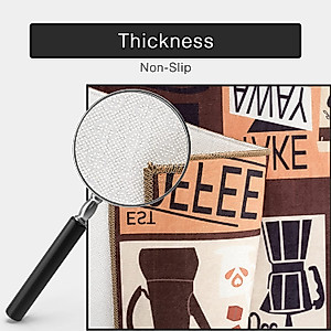 wunderlin Kitchen Rugs Runner Collection Non-Slip Kitchen Washable Rugs for Kitchen Floor Set Carpet Kitchen Rugs Kitchen Decorations Theme Sets of Two (Coffee)