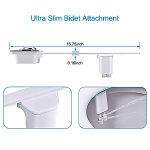 Bidet Attachment Non-Electric Bidet Self-Cleaning Dual Nozzle (Frontal/Feminine Wash), Fresh Water Spray Bidet For Toilet Adjustable Water Pressure Switch-Chrome Finished Panel