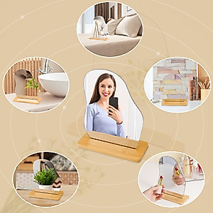 YOSELY Makeup Mirror Vanity Mirror Frameless, Frameless Table Mirror, Desk Tabletop Mirrors with Stand for Bedroom,Living Room