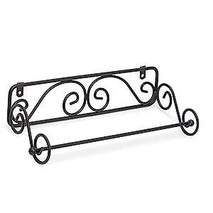 Home Basics Scroll Design Wall Mounted Paper Towel Holder | Great Space Saver | Scroll Collection | Durable Steel